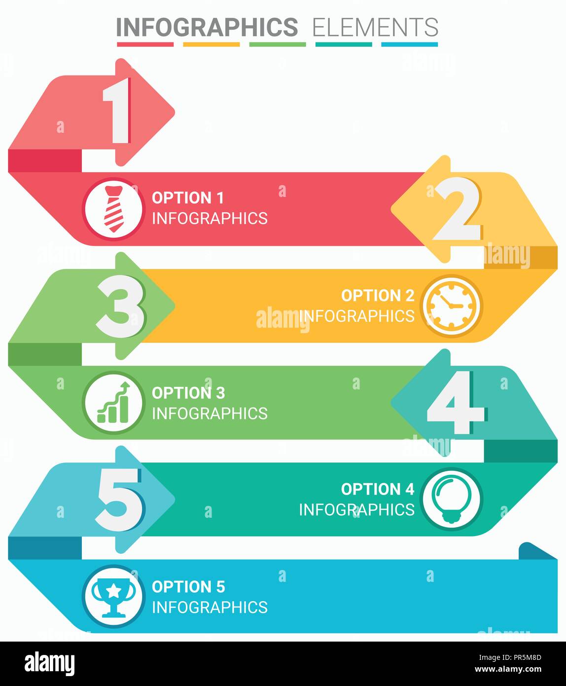 INFOGRAPHICS element abstract design the number top five list template ...
