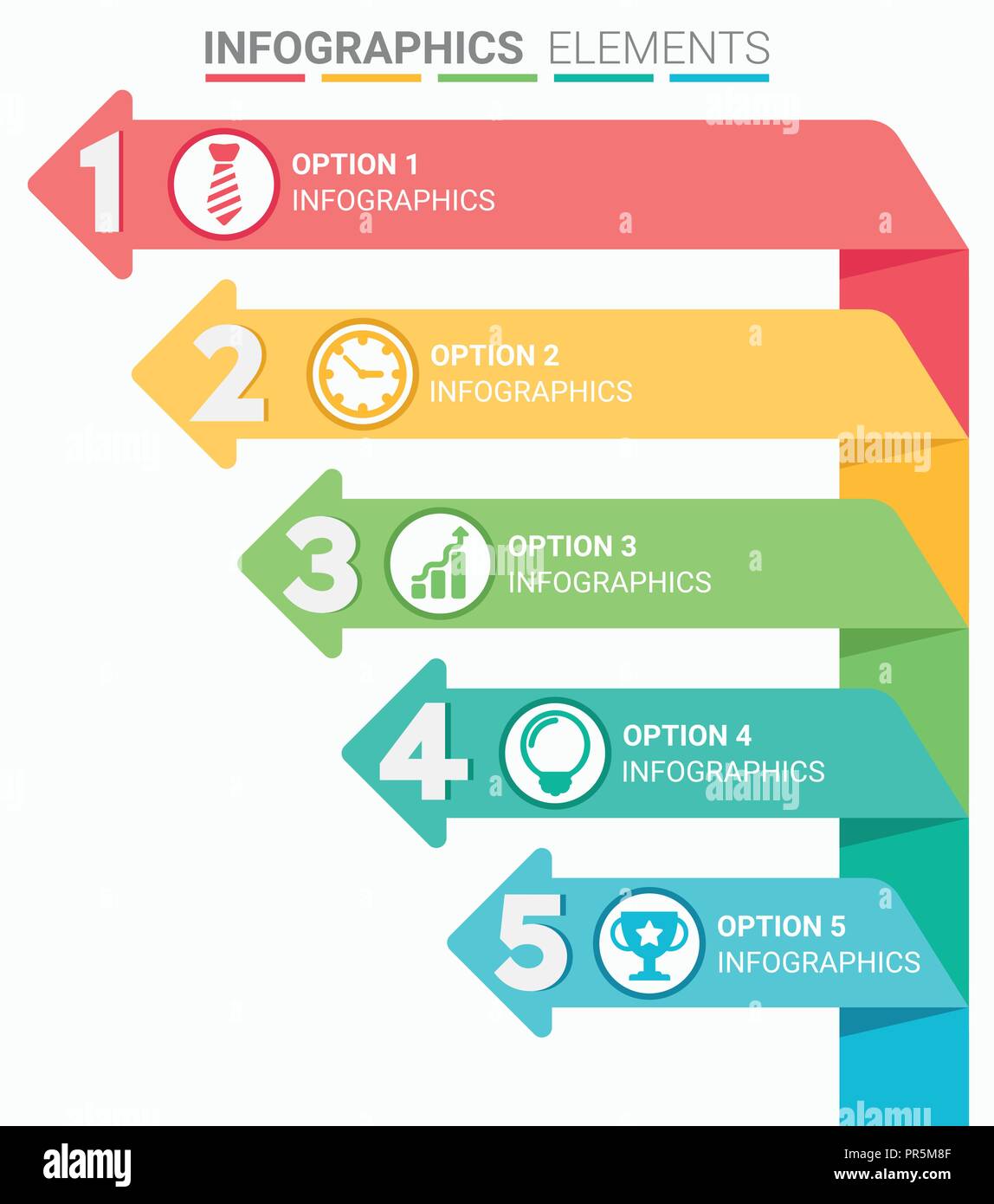 INFOGRAPHICS element abstract design the number top five list template ...