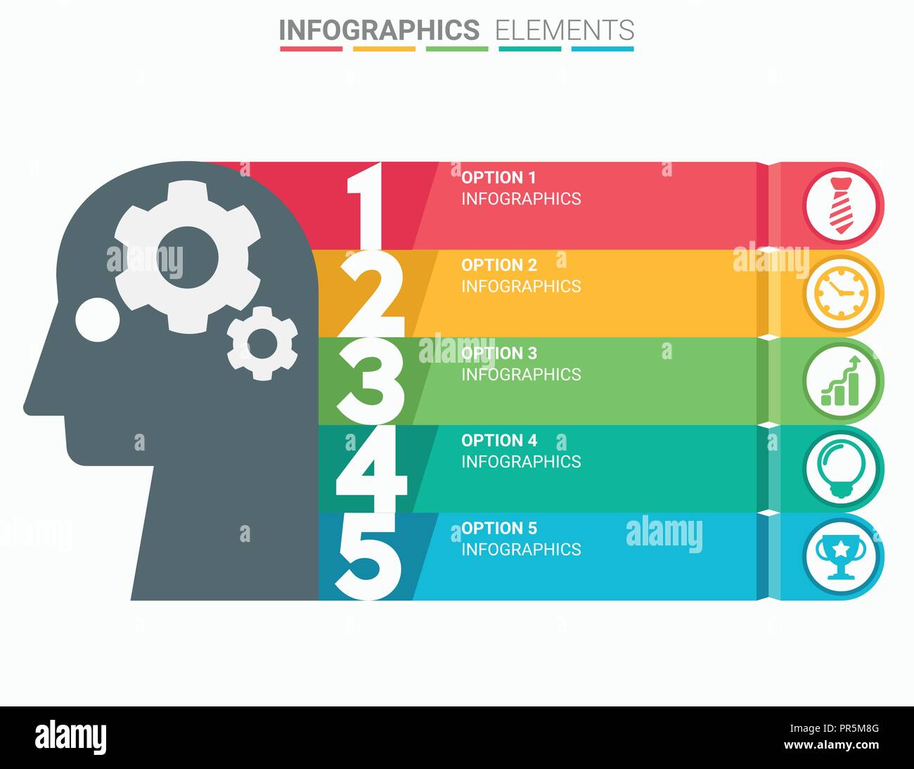 INFOGRAPHICS element abstract design the number top five list template ...