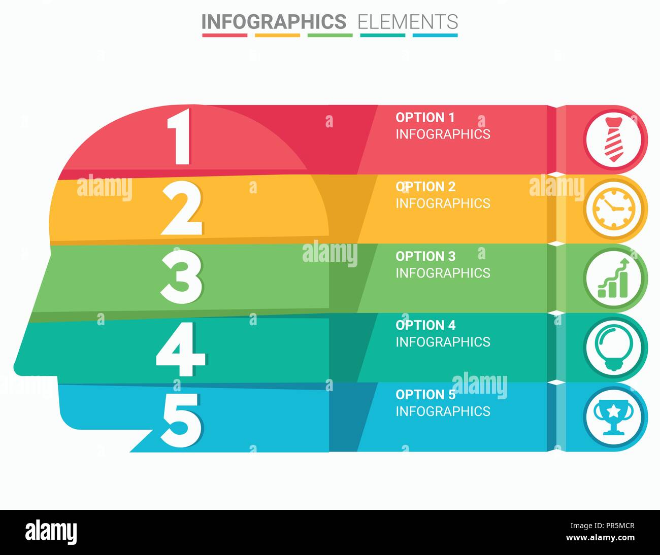 INFOGRAPHICS element abstract design the number top five list template ...