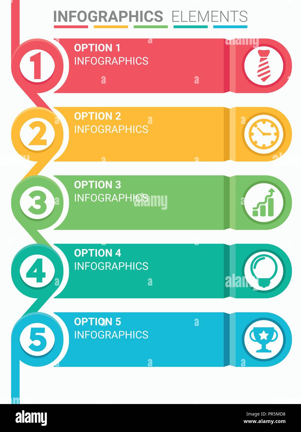 INFOGRAPHICS element abstract design the number top five list template ...