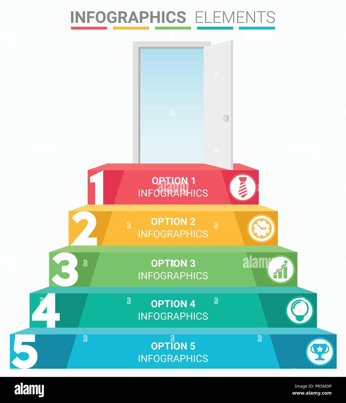 INFOGRAPHICS element abstract design the number top five list template ...