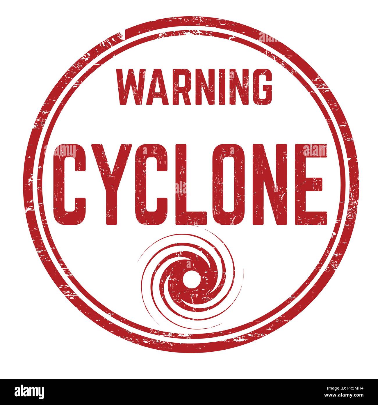 Cyclone warning sign or stamp on white background, vector illustration ...