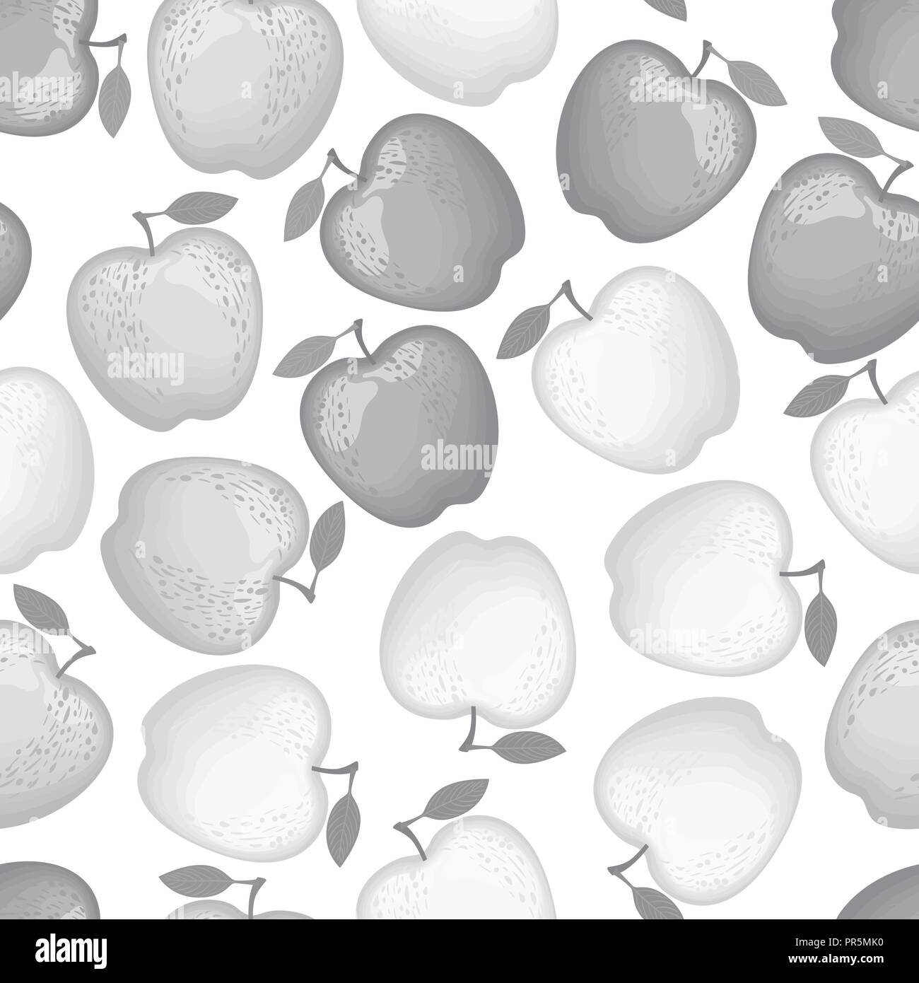 Apple Abstract seamless pattern in gray palette concept for modern ...
