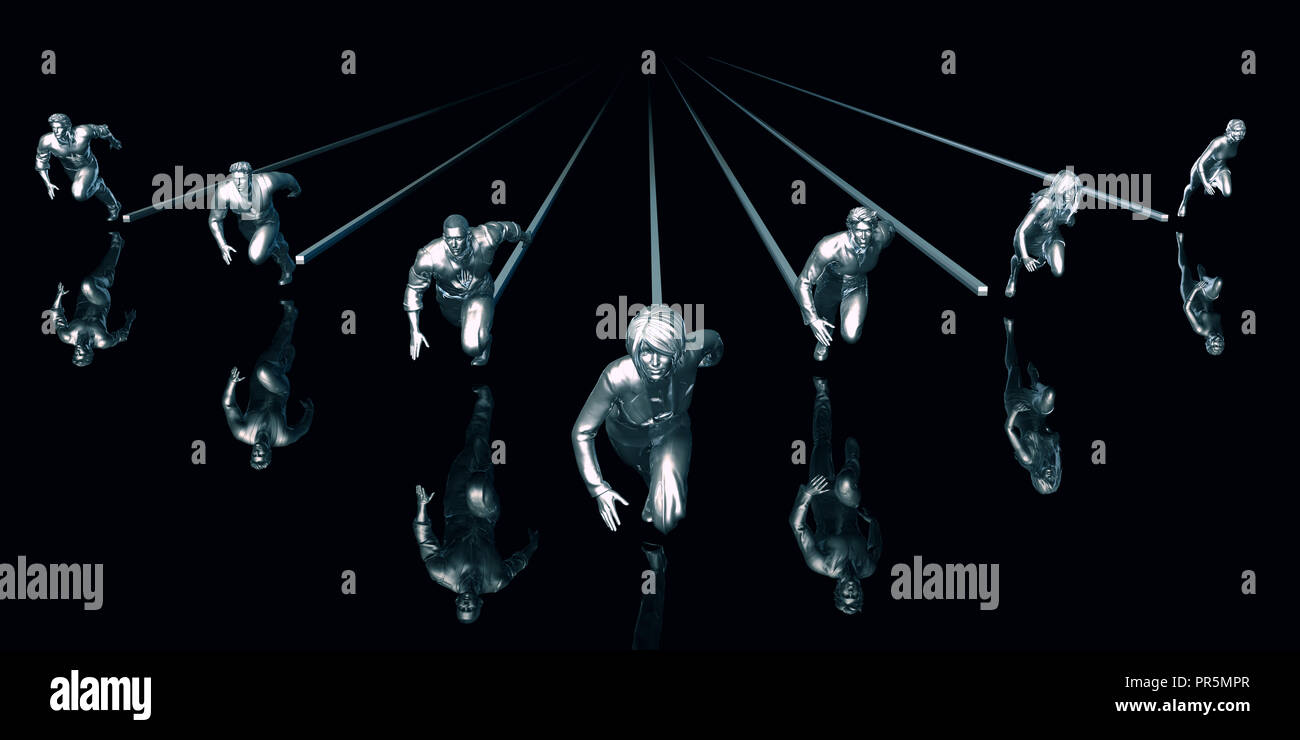 Concept of Teamwork with a Business Team Racing Together Stock Photo ...