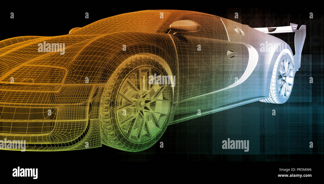 Automotive Industry with Car Manufacturing Design Art Stock Photo - Alamy