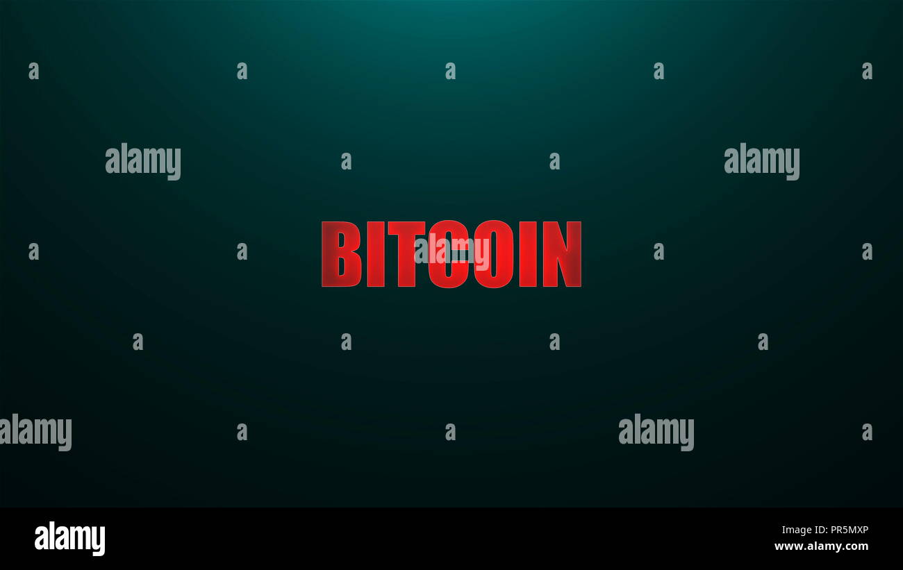 Letters of Bitcoin text on background with top light, 3d render ...