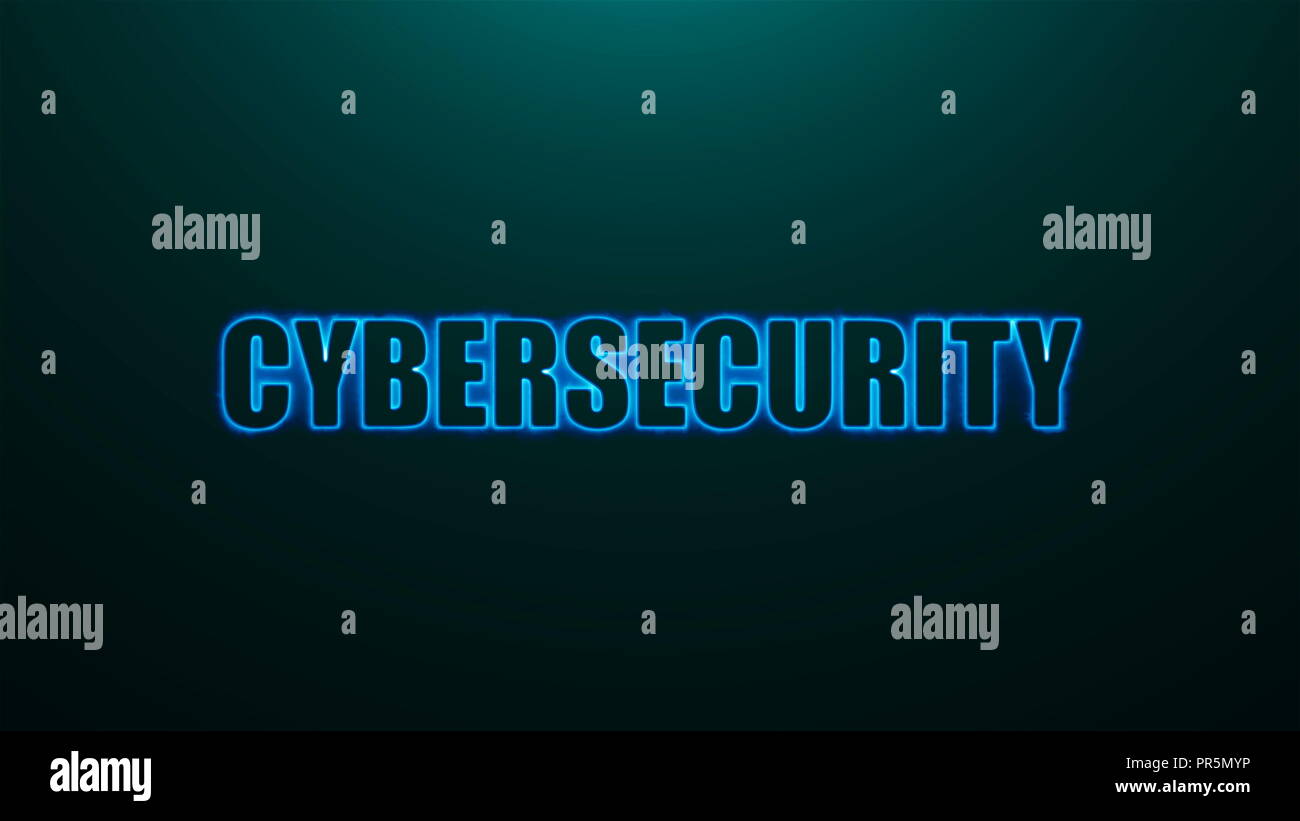 Letters Of Cybersecurity Text On Background With Top Light 3d Render Background Computer