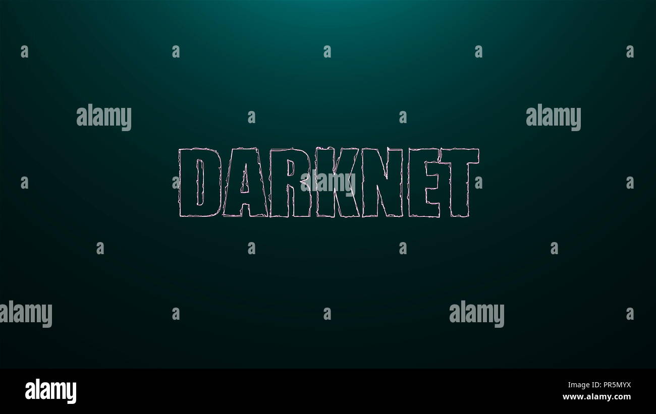 Letters of Darknet text on background with top light, 3d render ...