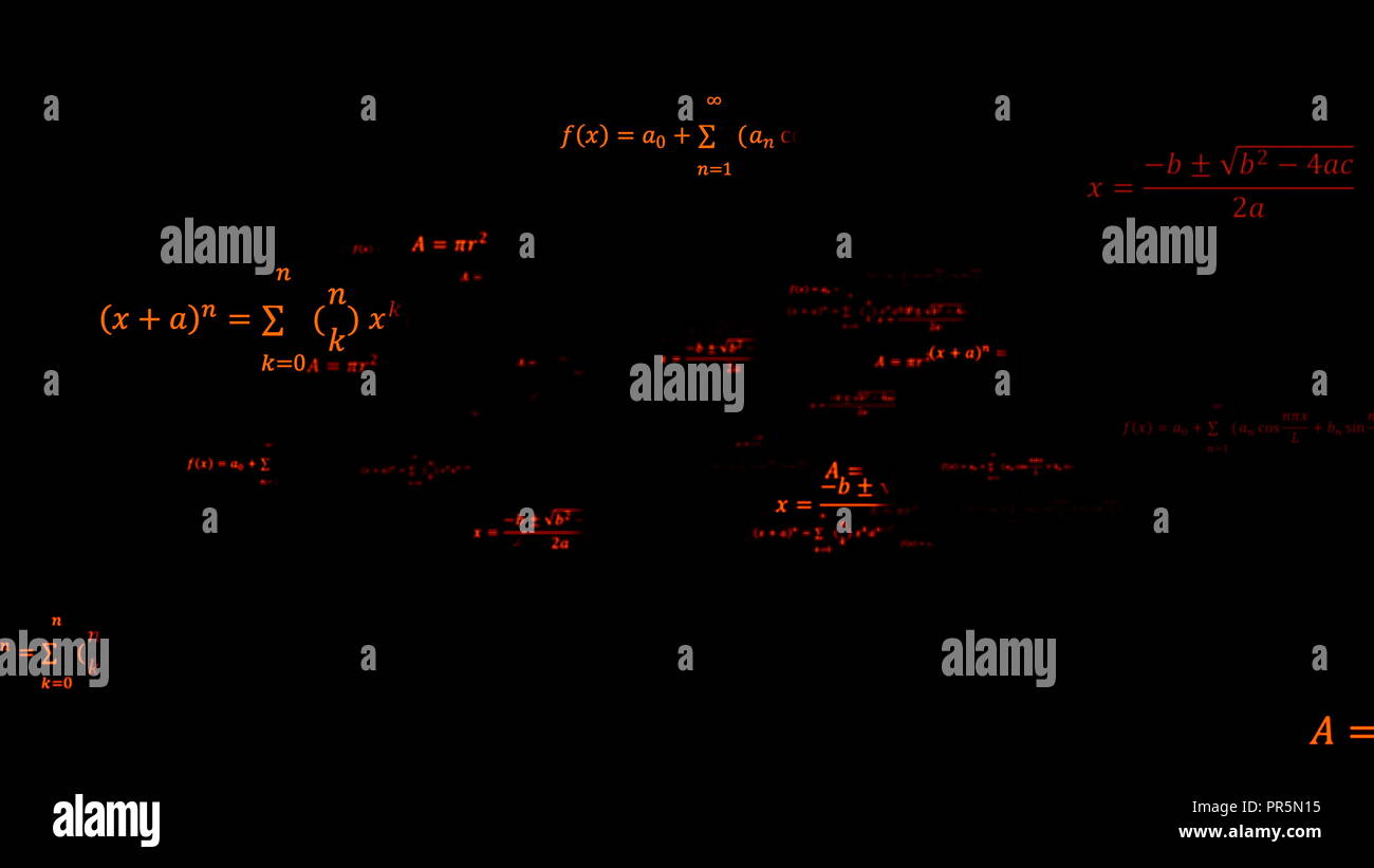 Scientific 3d background with physical and mathematical task solutions ...