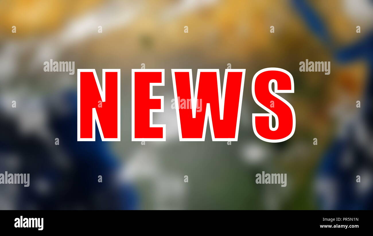 Letters of News text on background with rotating earth, 3d render ...