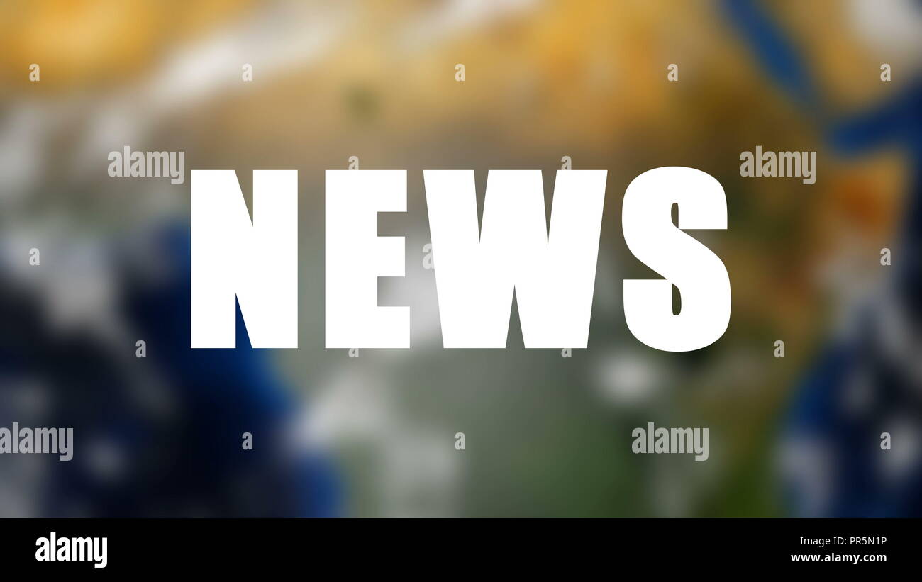 Letters of News text on background with rotating earth, 3d render ...