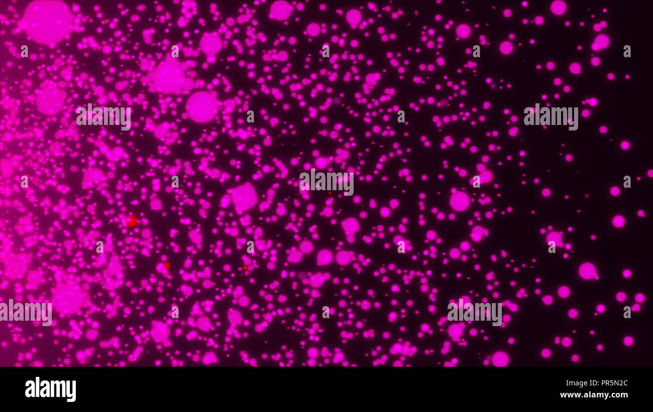 Many abstract small violet particles in space, computer generated ...