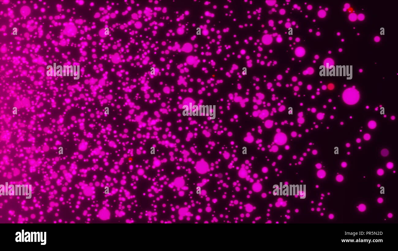 Many abstract small violet particles in space, computer generated ...
