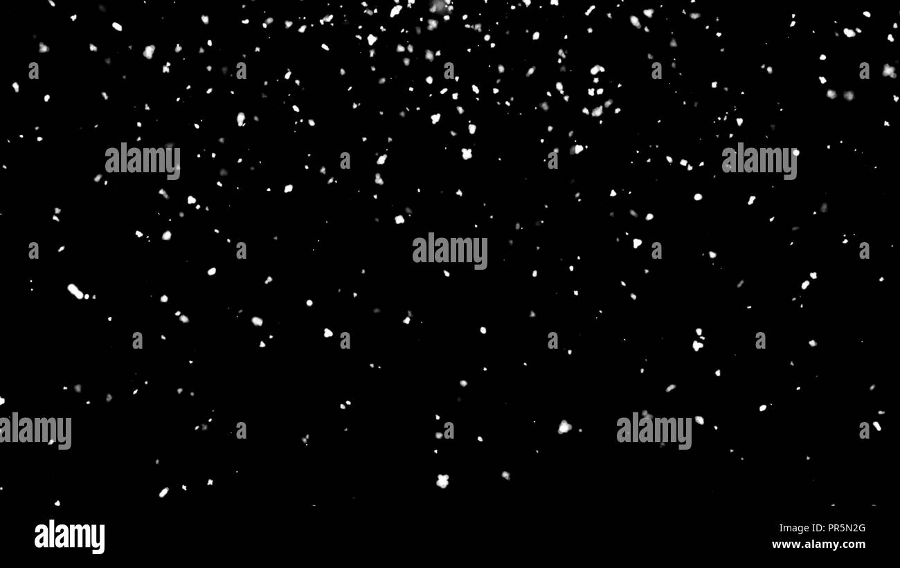 Falling atmospheric snow in space, computer generated abstract ...