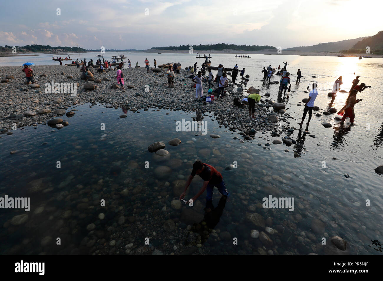 Sylhet, Bangladesh - September 23, 2018: Jaflong is a hill station and ...