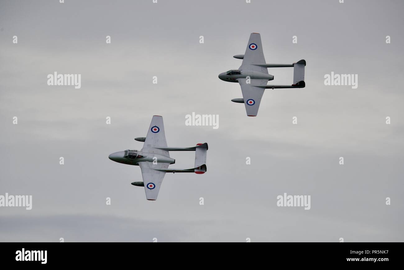 Two de Havilland Vampire jets operated by the Norwegian Air Force ...