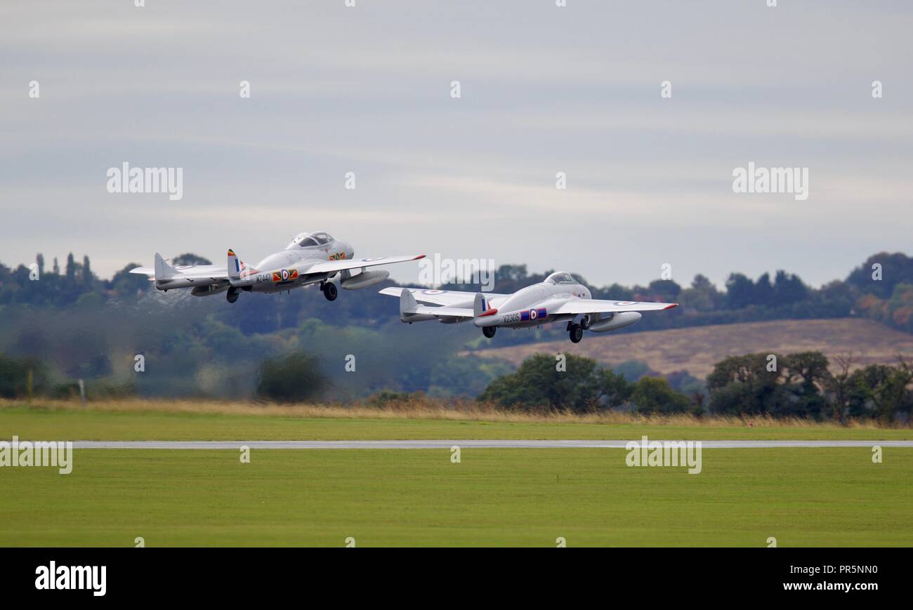 Two de Havilland Vampire jets operated by the Norwegian Air Force ...