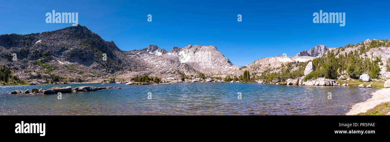 The view along the John Muir Trail at Marie Lake with Selden Pass in ...