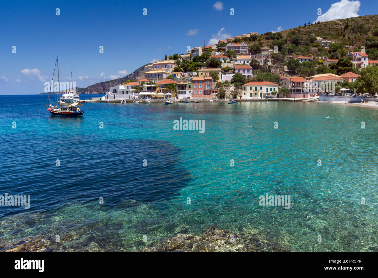 ASOS, KEFALONIA, GREECE - MAY 25, 2015: Amazing Seascape of beach of ...