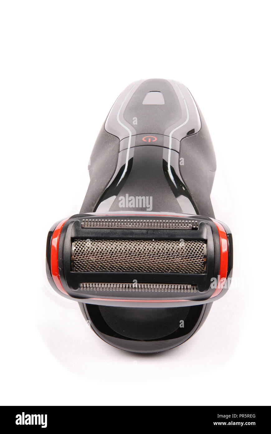 Black electric razor shaver isolated on white background with soft ...
