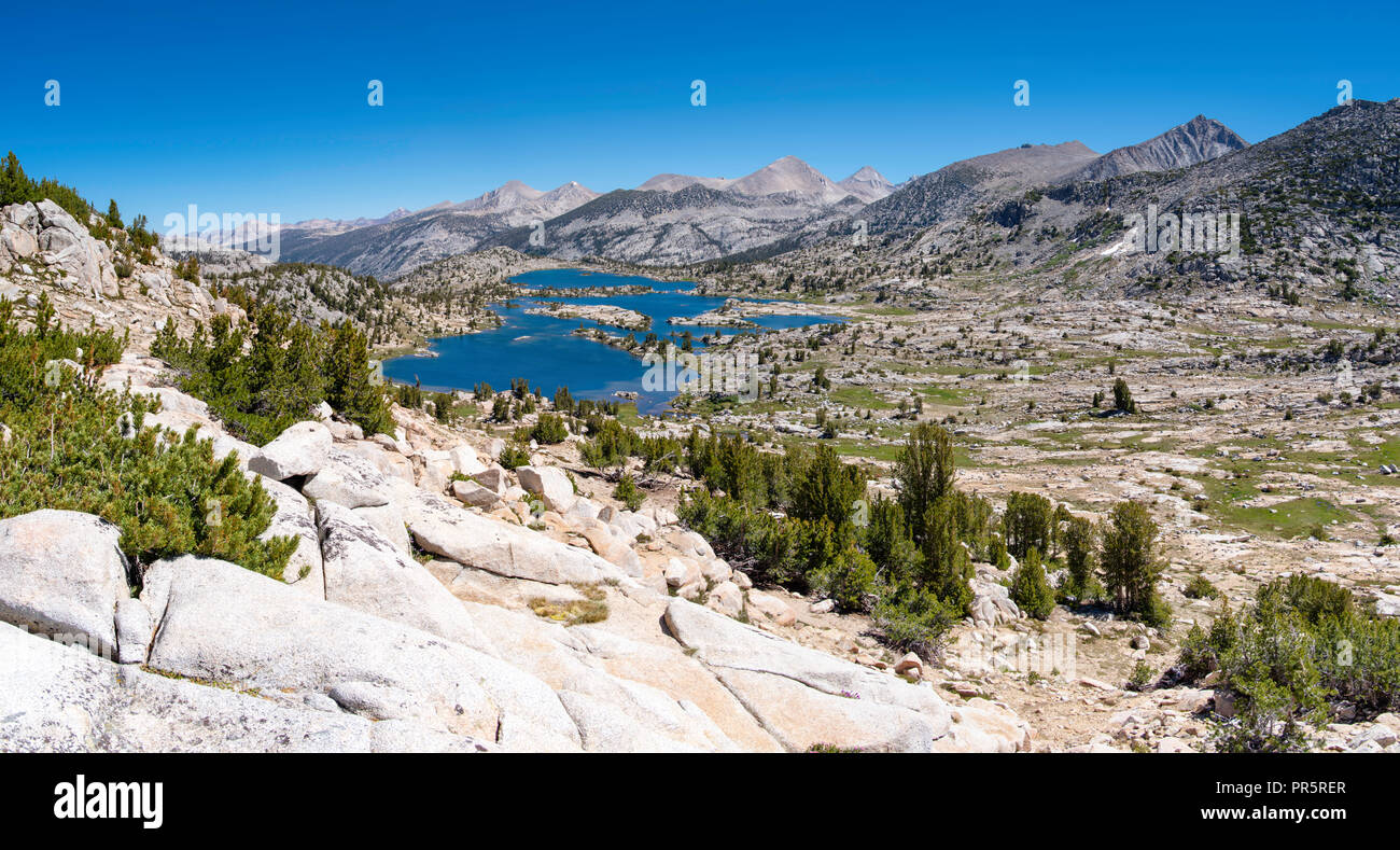 The view along the John Muir Trail - Marie Lake from Selden Pass; John ...