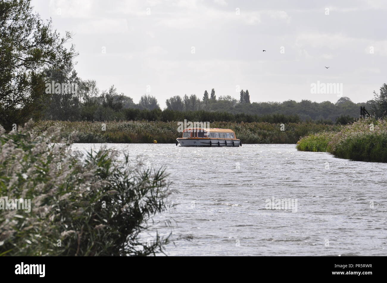 River Thurne, looking down to Thurrne Mouth and the confluence with the ...