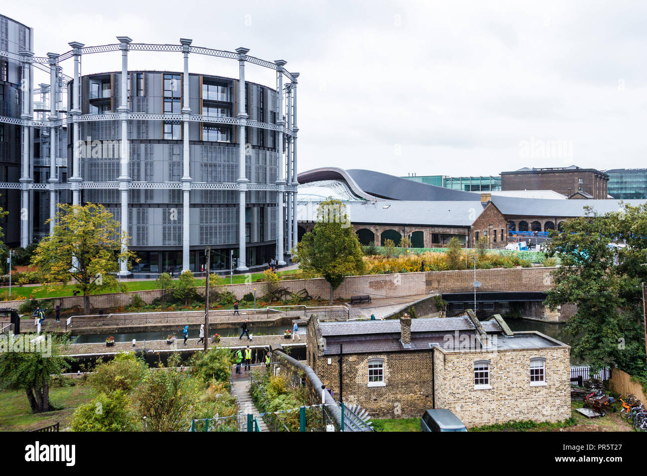 The reconstructed and preserved Victorian gasometers at St. Pancras ...