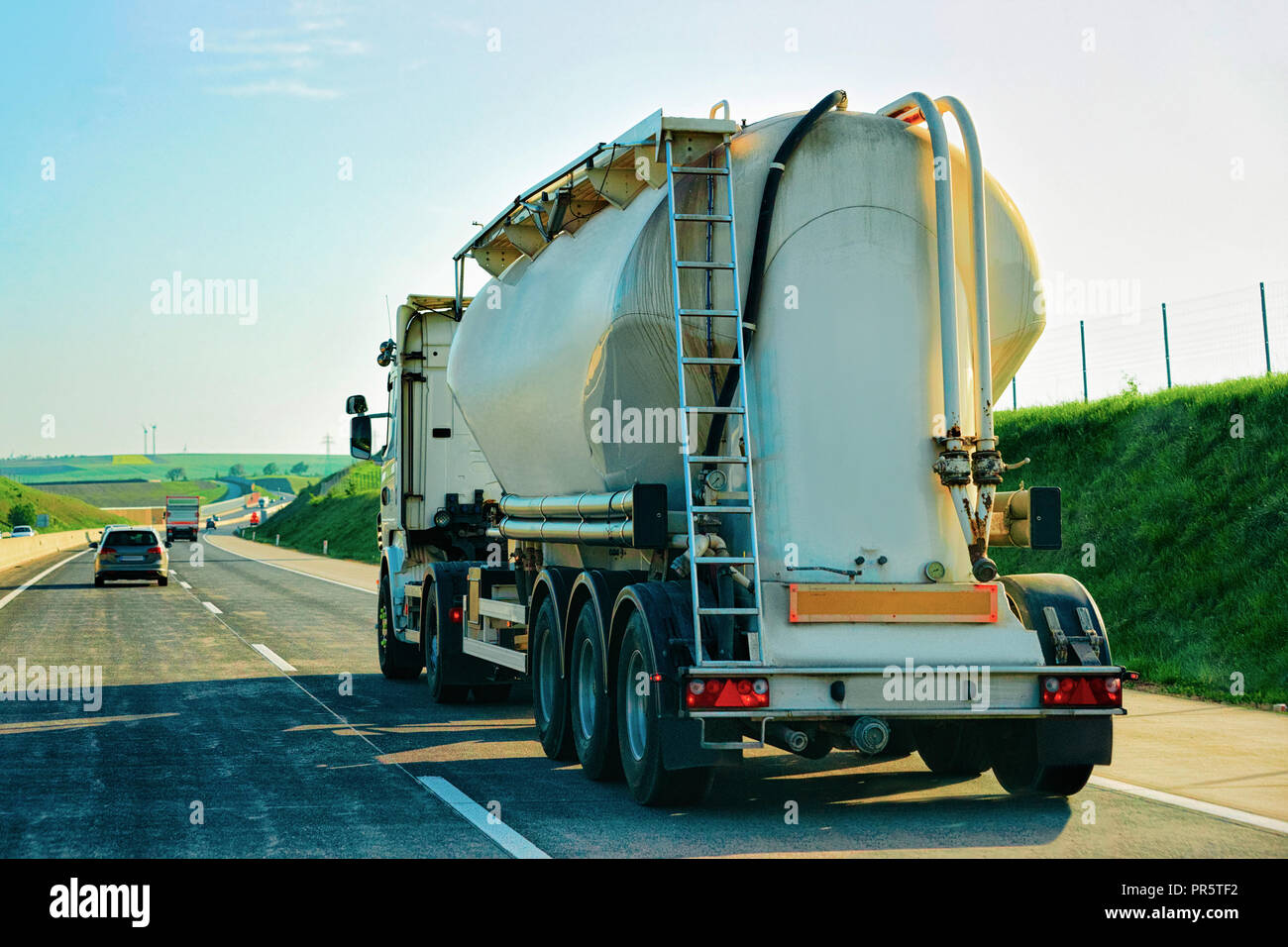Tanker storage truck at the highway in Czech republic Stock Photo - Alamy