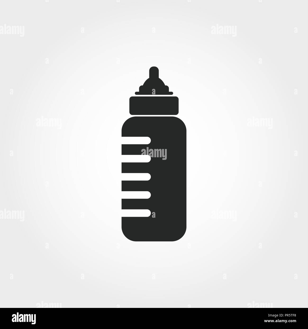 Bottle With Pacifier icon. Monochrome style design from baby things ...