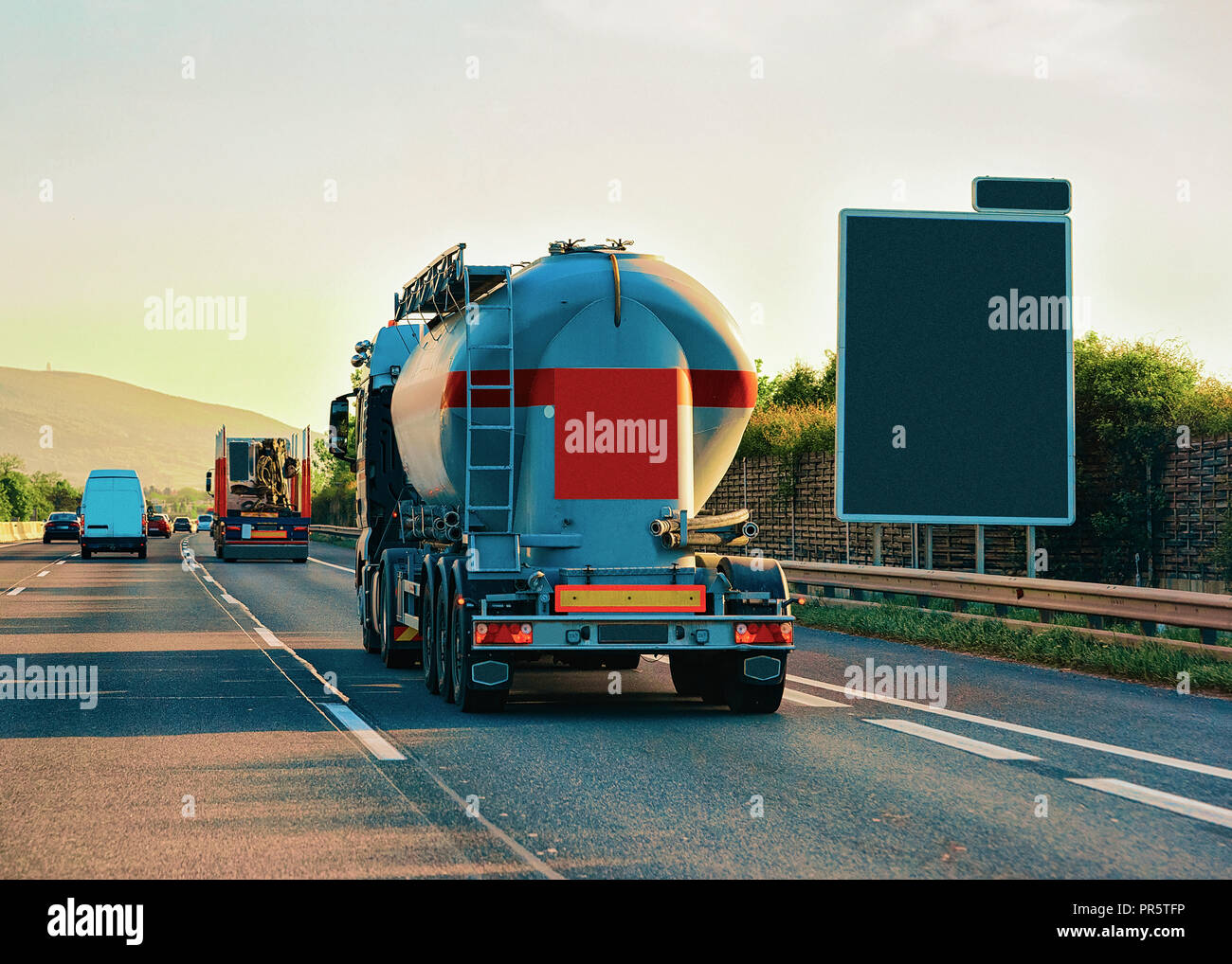 Tanker storage truck on the highway, in Czech republic Stock Photo - Alamy