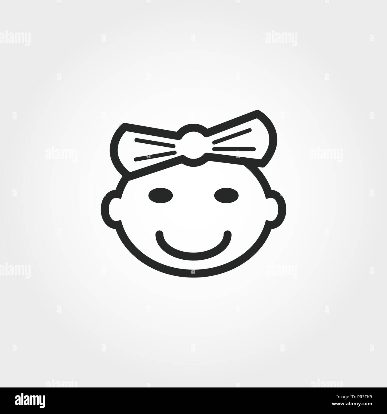 Baby Girl icon. Monochrome style design from baby things collection. UI ...