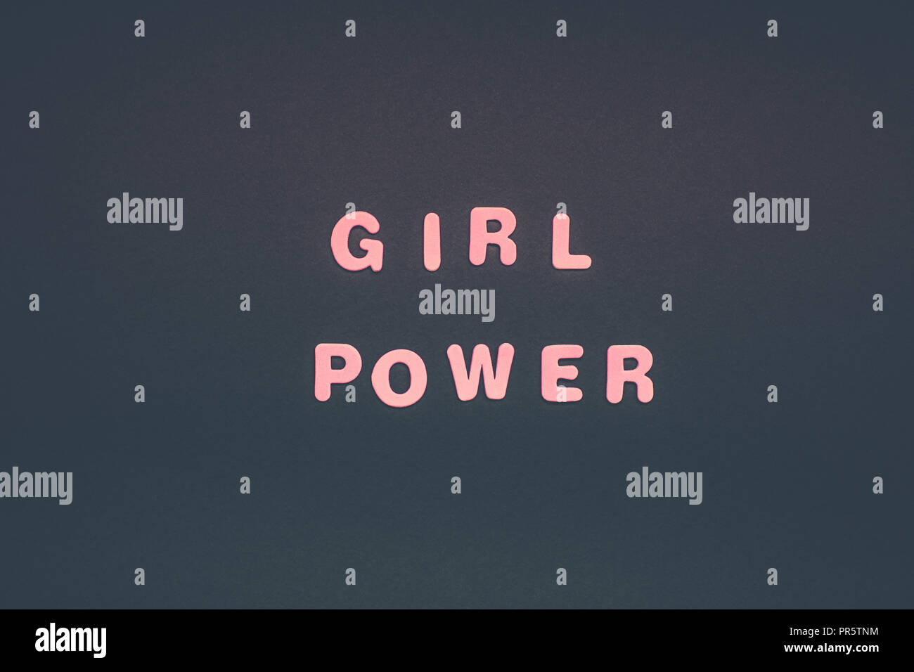 Creative pink text made from plastic letters GIRL POWER writing on ...