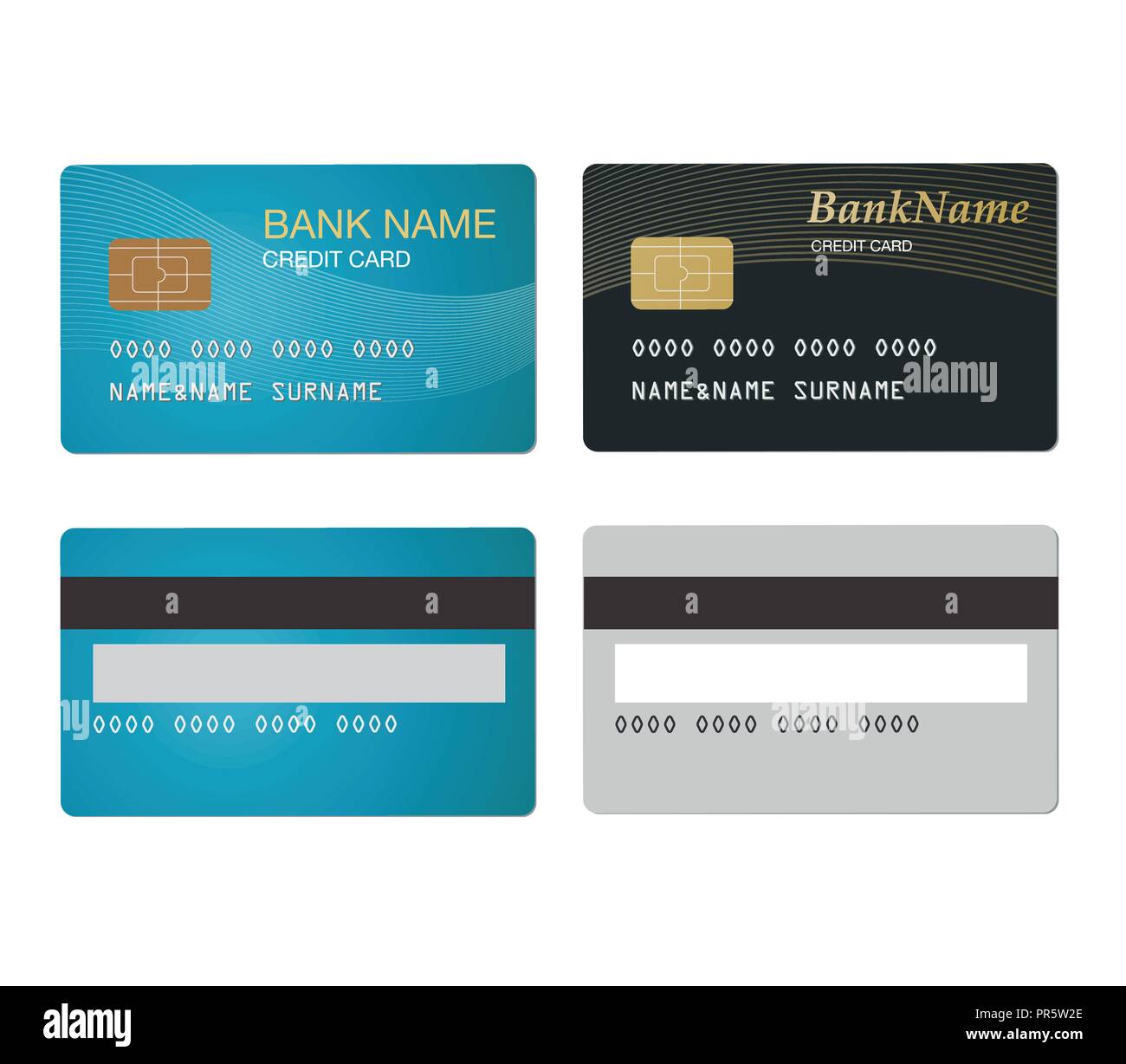 Credit cards: Blue & Black Stock Vector Image & Art - Alamy
