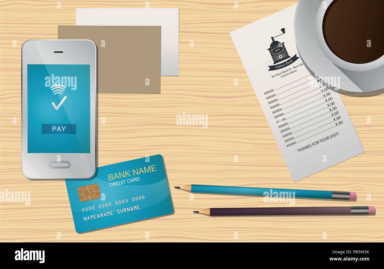 Flat Lay Coffee Shop Stock Vector Image & Art - Alamy