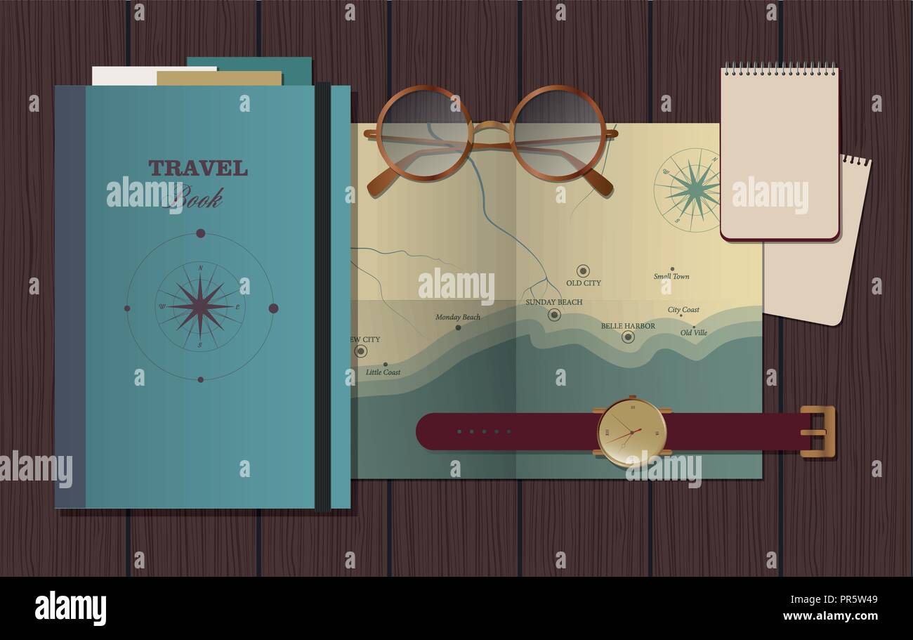 Flat Lay Travel Stock Vector Image & Art - Alamy