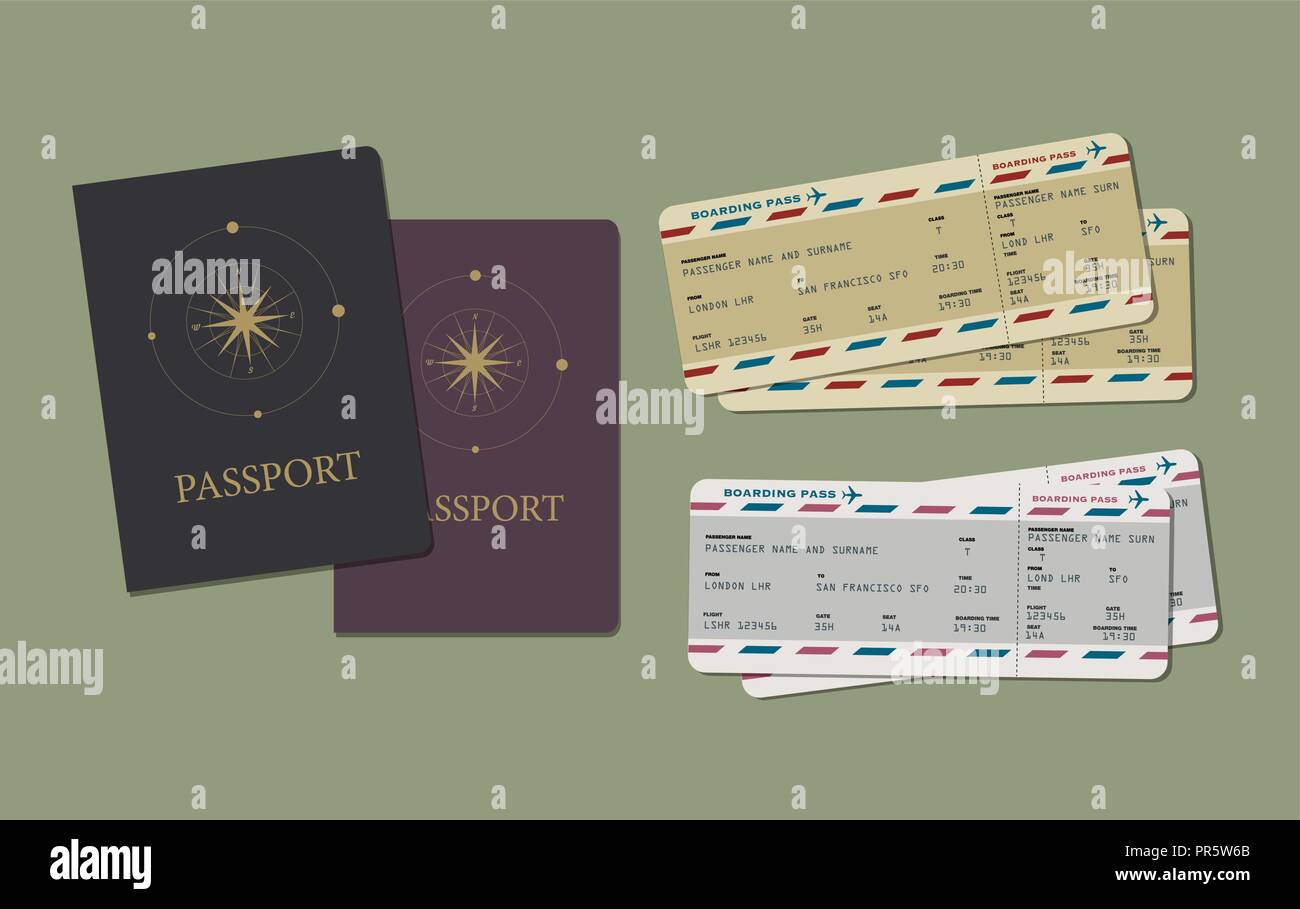 Passport and Boarding Pass Stock Vector Image & Art - Alamy