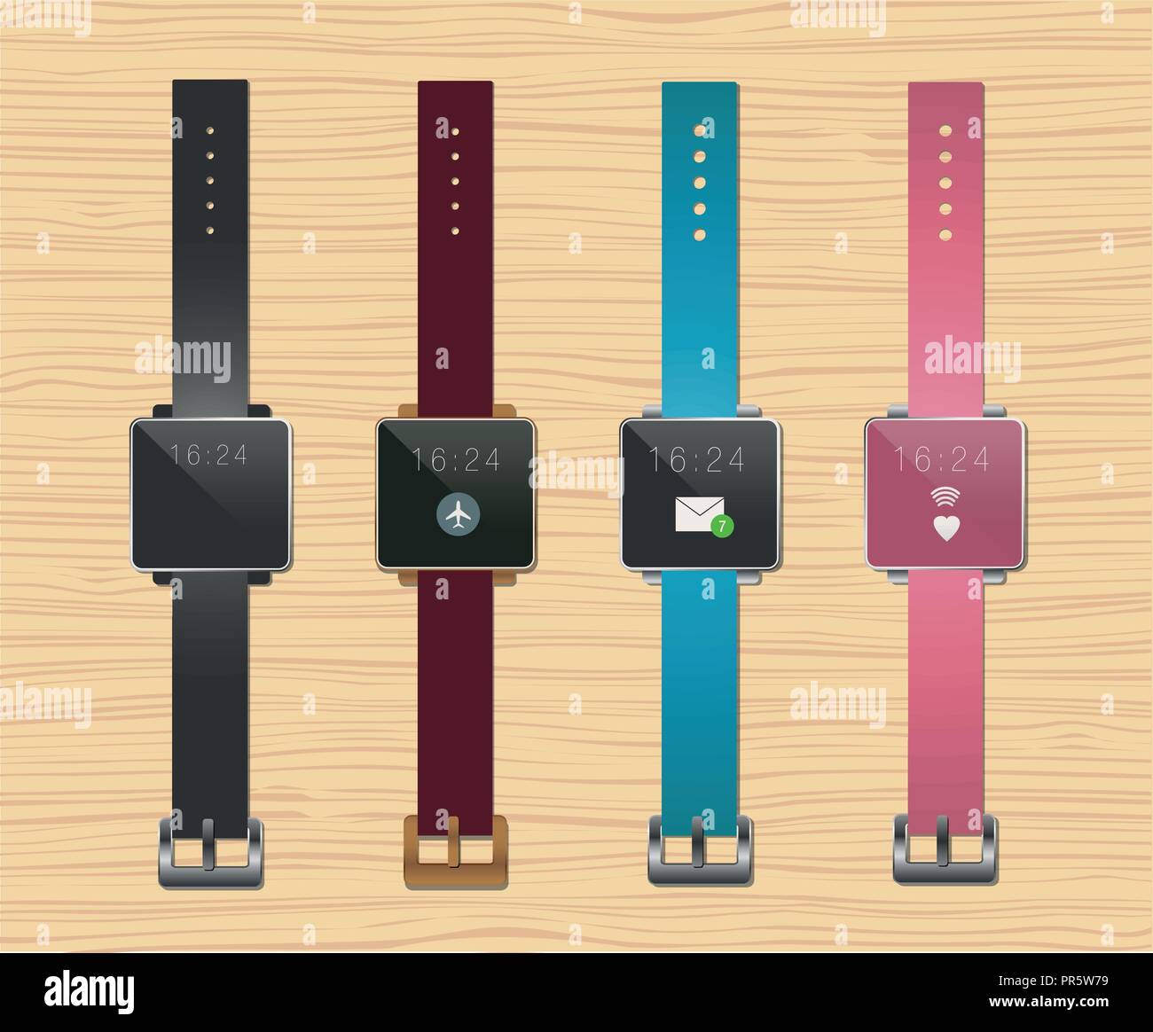 Smartwatches. Four colors Stock Vector Image & Art - Alamy
