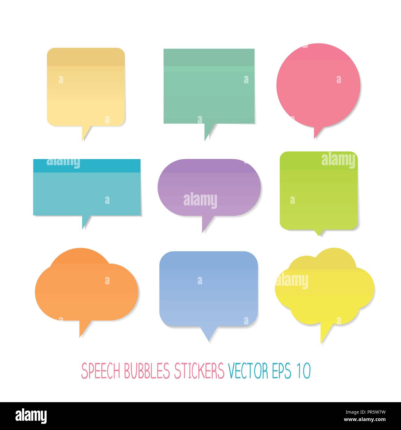 Speech bubbles stickers vector illustration Stock Vector Images - Alamy