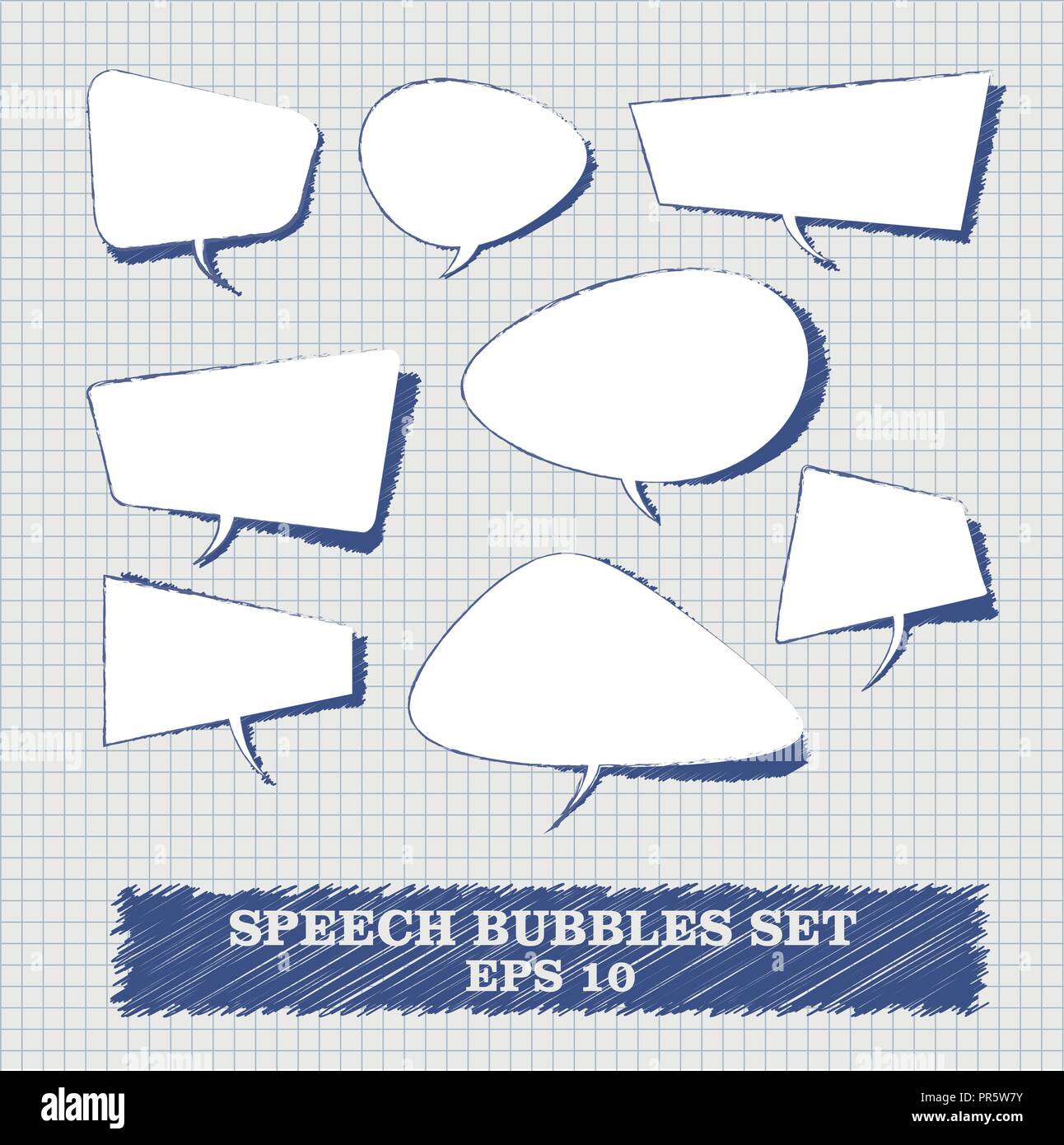 Speech bubbles doodle collection hi-res stock photography and images ...