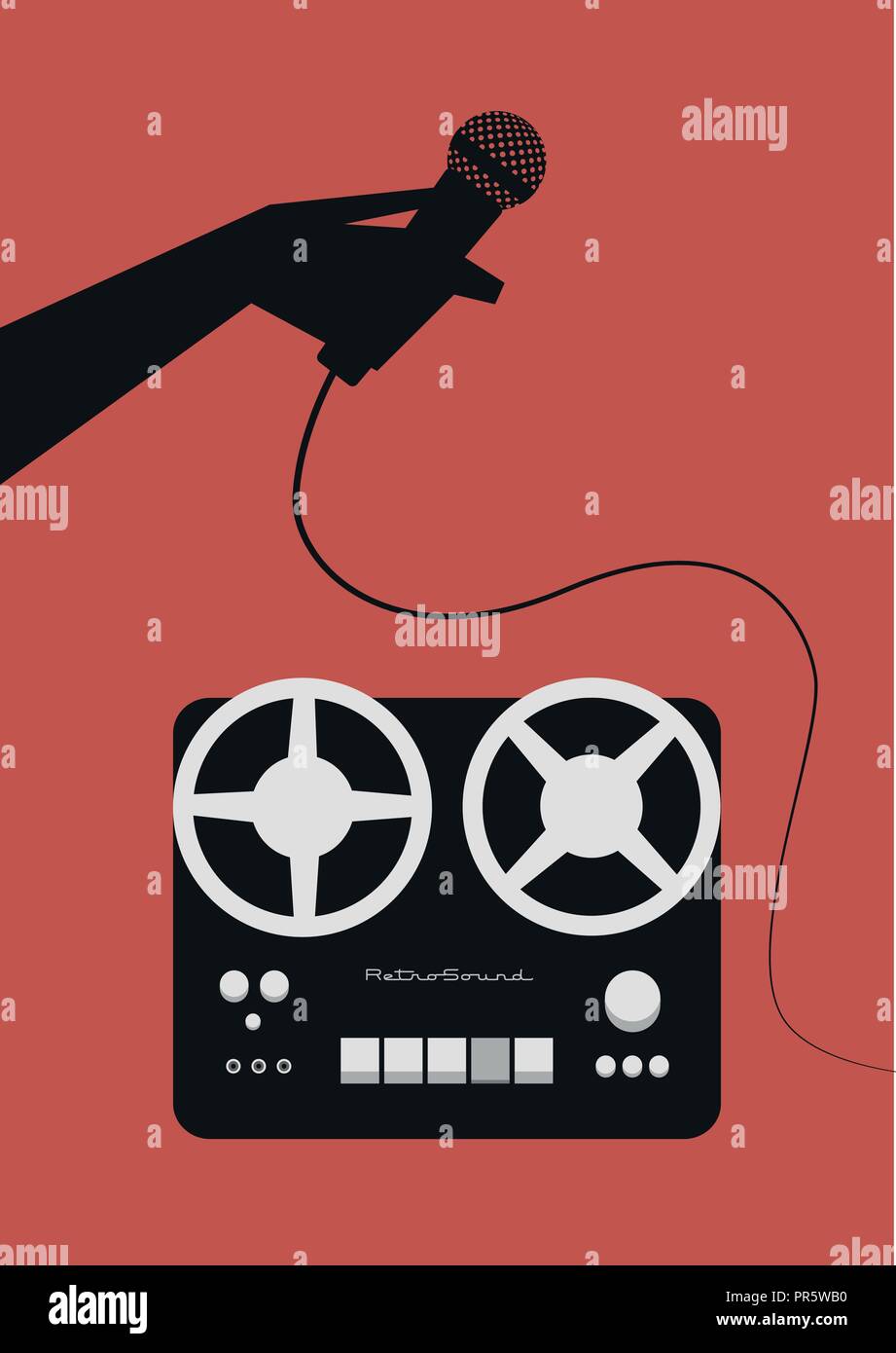 Microphone vintage red Stock Vector Images - Alamy
