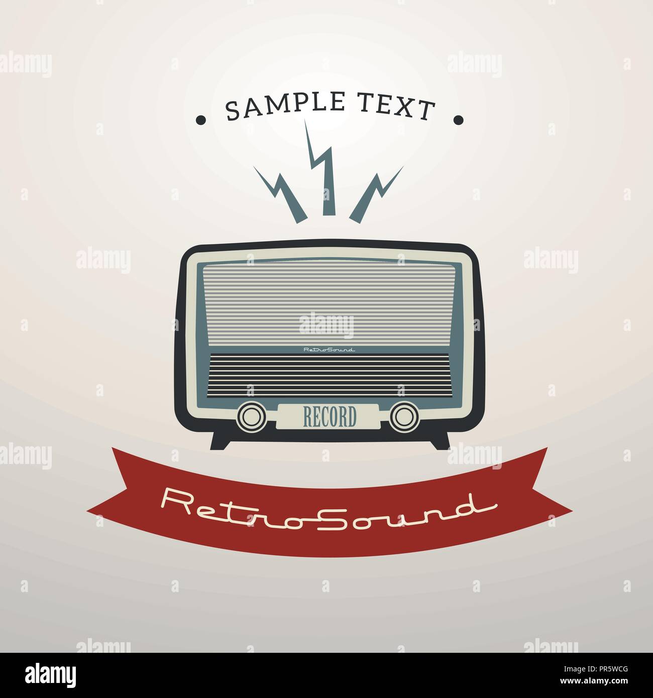 Vintage style design logo radio retro Stock Vector Image & Art - Alamy