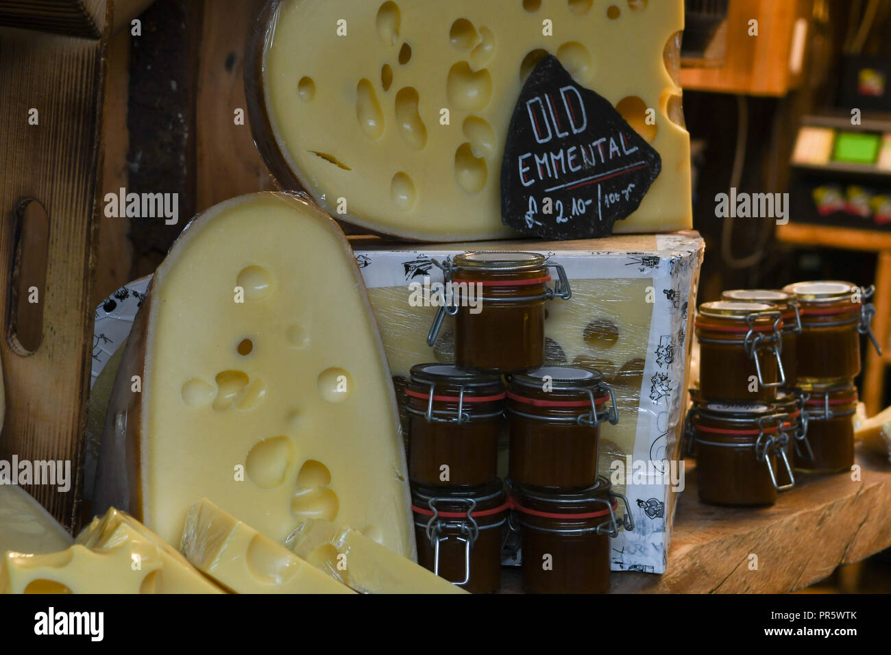 Cheese In Food Market Stock Photo - Alamy