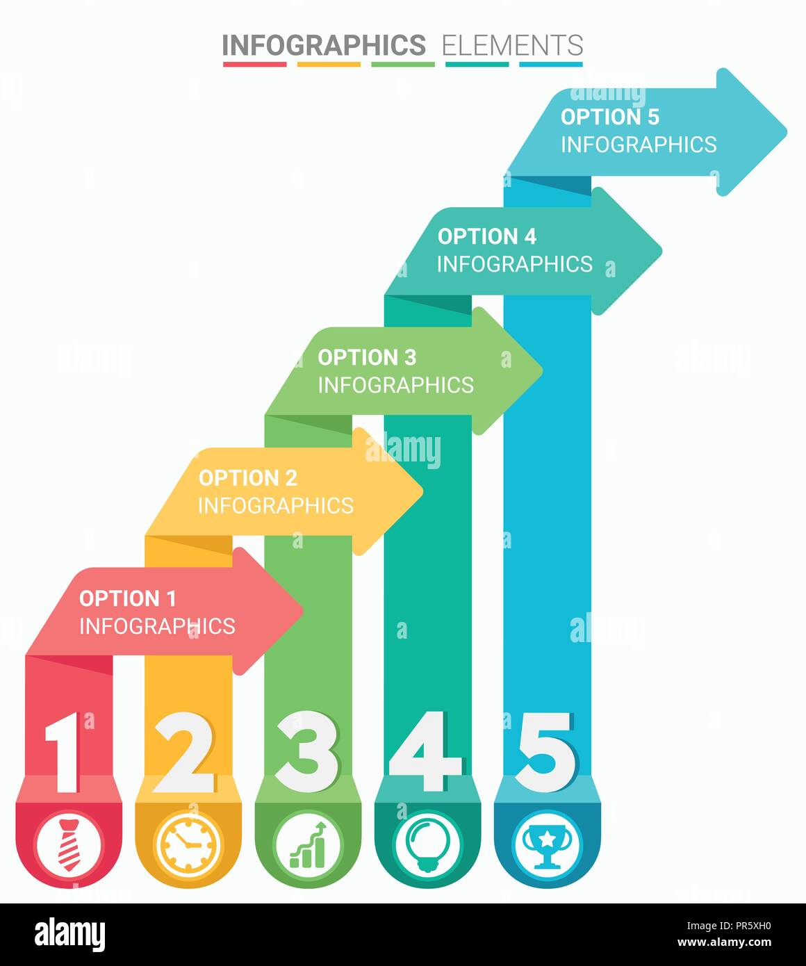 INFOGRAPHICS element abstract design the number top five list template ...