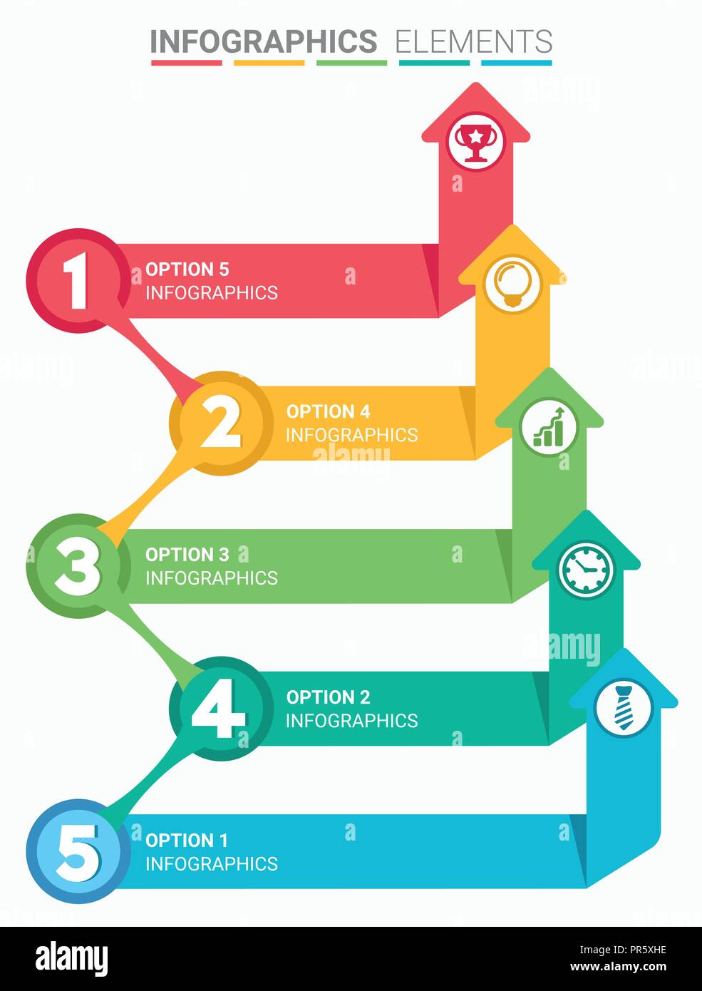 INFOGRAPHICS element abstract design the number top five list template ...