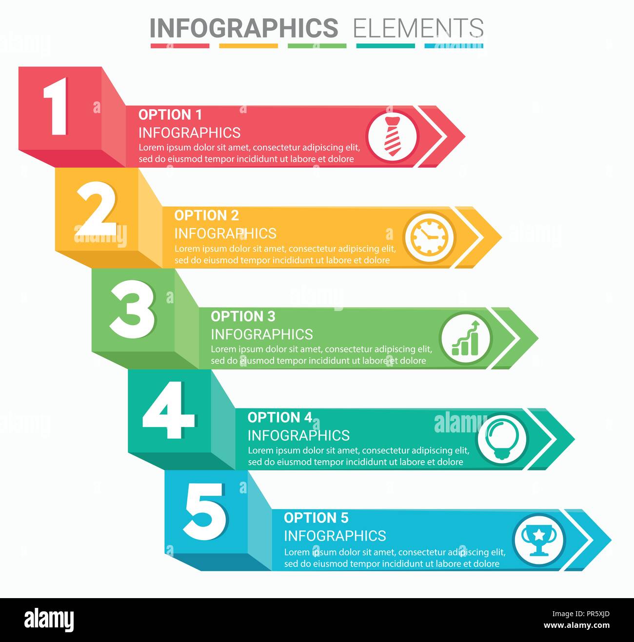 INFOGRAPHICS element abstract design the number top five list template ...