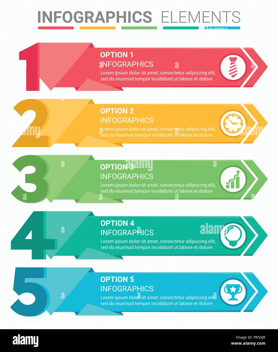 INFOGRAPHICS element abstract design the number top five list template ...
