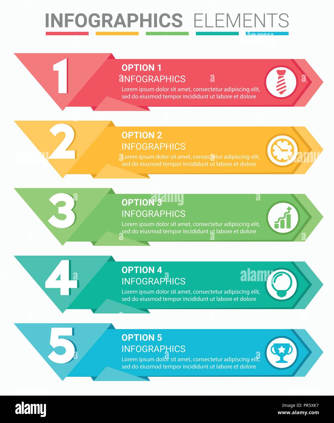 INFOGRAPHICS element abstract design the number top five list template ...