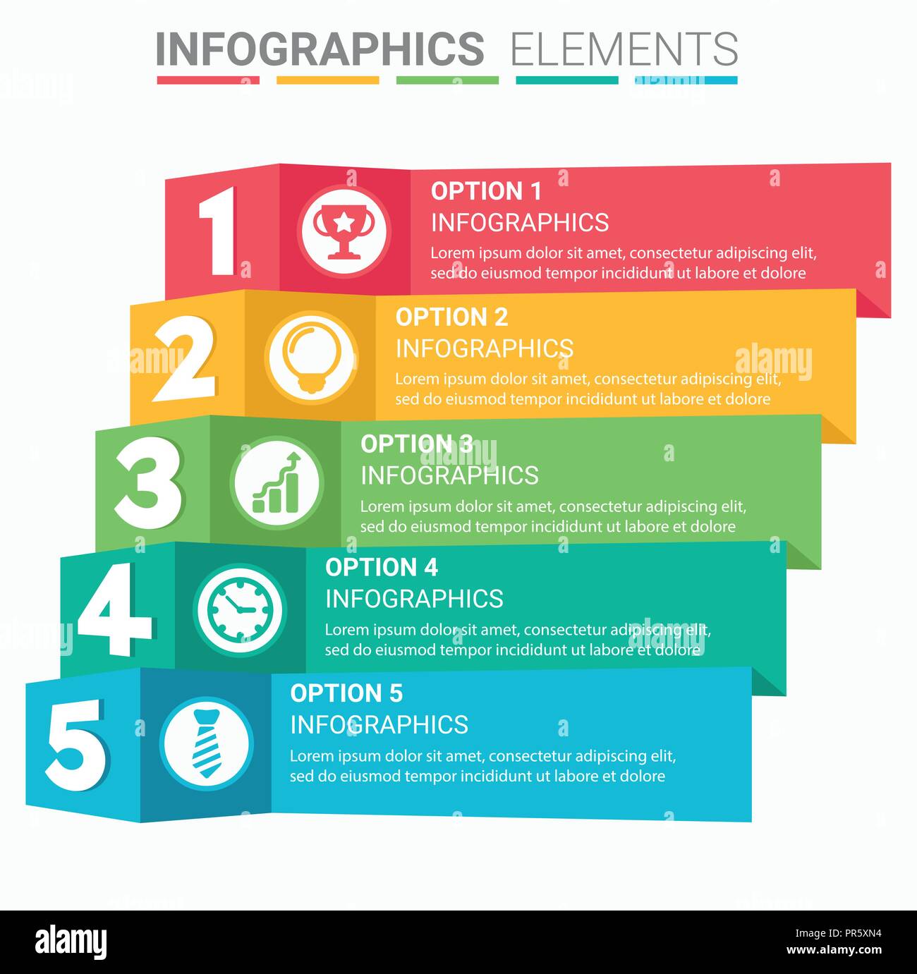 INFOGRAPHICS element abstract design the number top five list template ...
