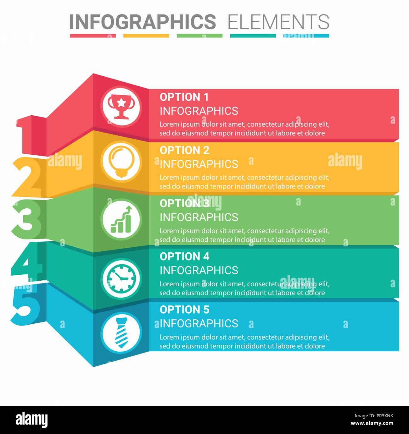 INFOGRAPHICS element abstract design the number top five list template ...